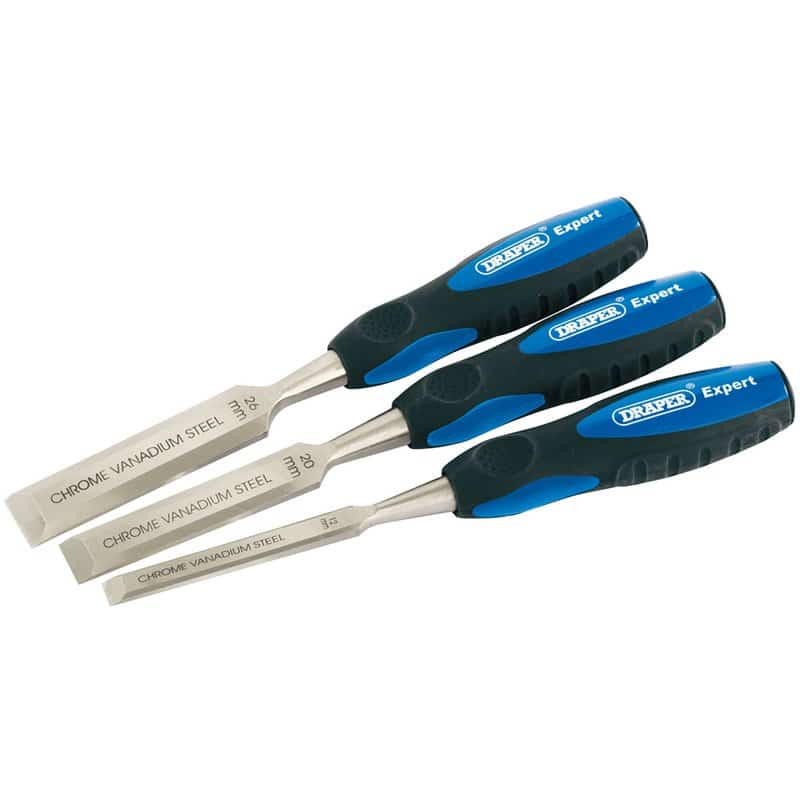 Draper Expert Soft Grip Bevel Edge Wood Chisel Set, 150MM (3 PIECE ...